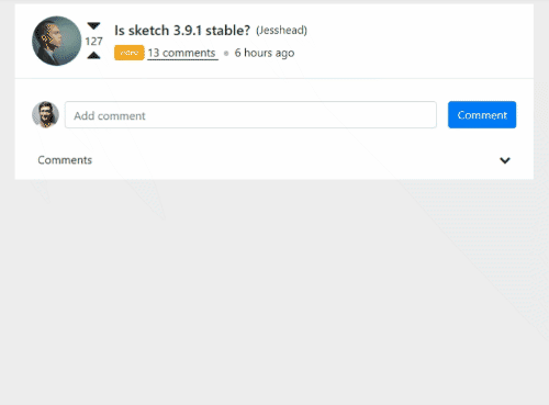 Bootstrap 4 comments template Example