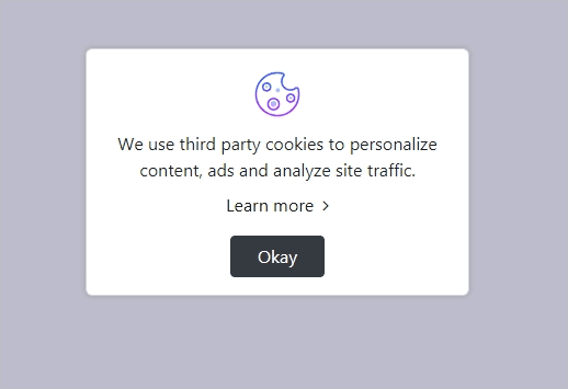 Bootstrap 5 floating cookie consent Example