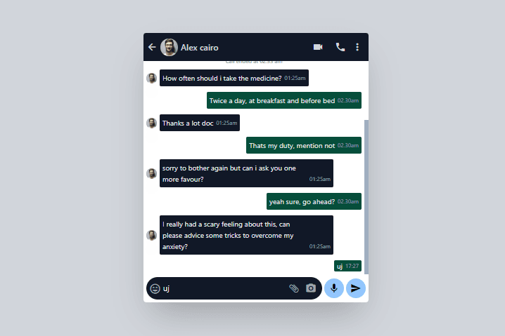 Bootstrap 4 chat box with custom scrollbar template Example