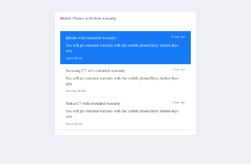 Bootstrap 4 simple catalog template Example