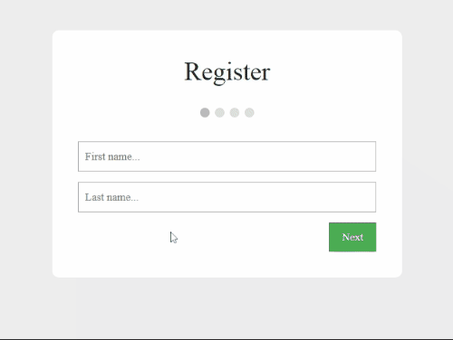 Bootstrap 4 Request quotation form wizard with validation Example