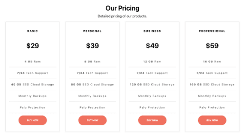 Bootstrap 5 Subscription pricing table with plan details Example