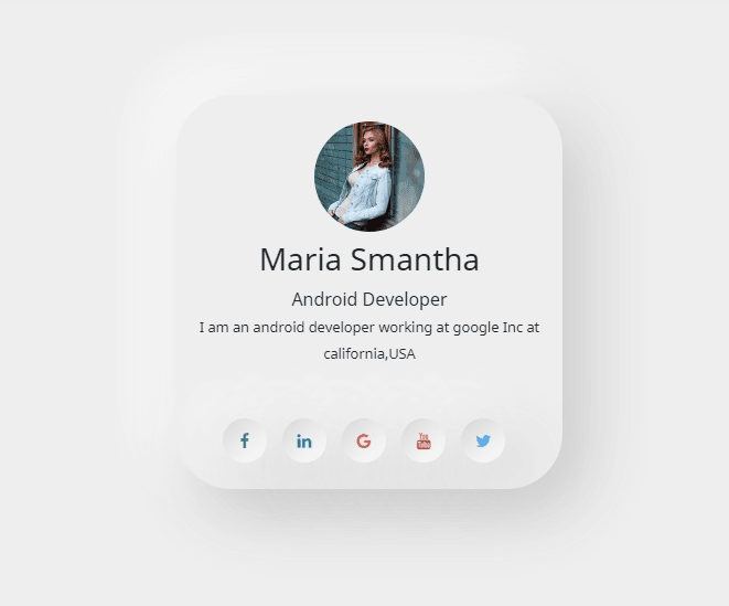 Bootstrap 4 detailed user profile with social icons Example