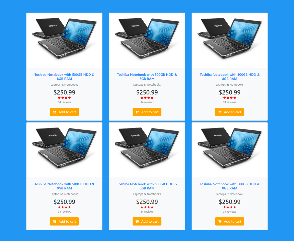 Bootstrap 4 Product page template with buy now button Example