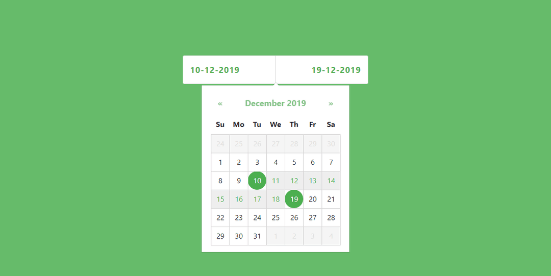 Bootstrap 4 pink themed custom datepicker Example