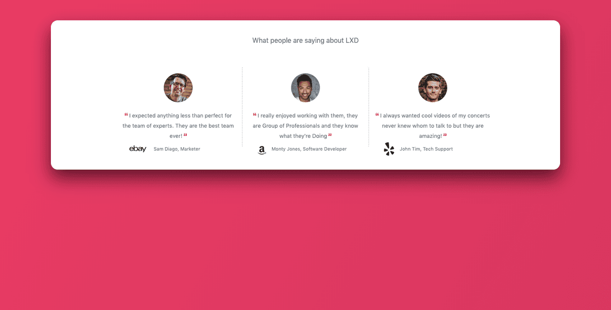 Bootstrap 4 simple testimonial carousel slider Example