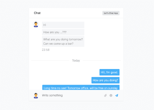 Bootstrap 4 Live chat form with user icons Example