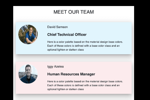 Bootstrap 5 our creative team members template Example