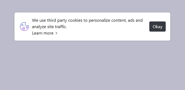 Bootstrap 5 floating cookie consent Example