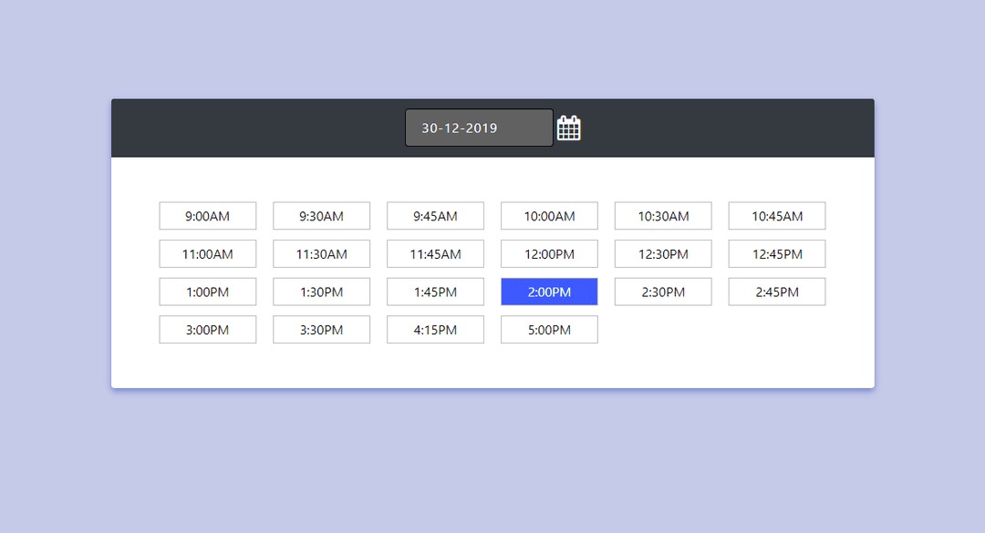 Bootstrap 4 date range datepicker with two months shown Example