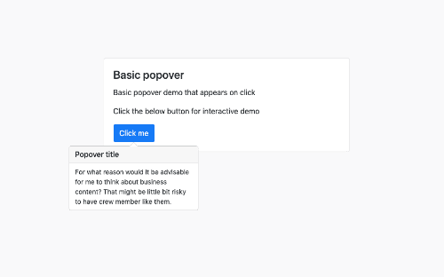 Bootstrap 4 Basic popover on hover Example