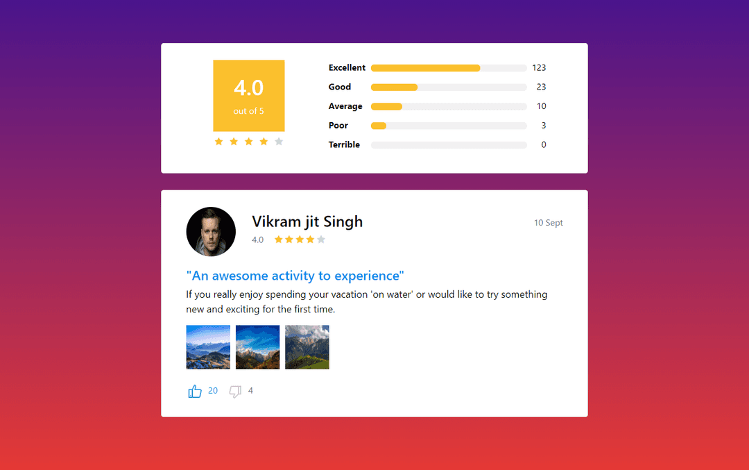 Bootstrap 4 Square rating Example