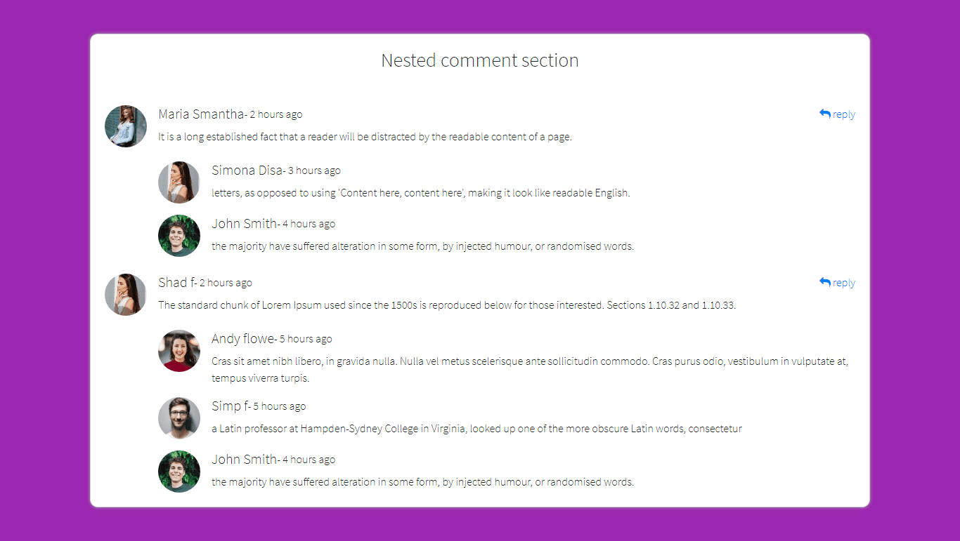 Bootstrap 4 comment section form with ratings Example