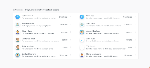 Bootstrap 4 user task list template Example
