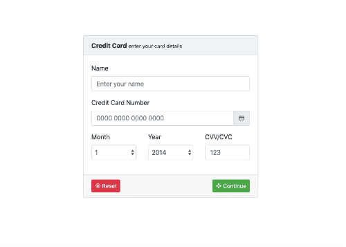 Bootstrap 5 Payment form with payment methods Example