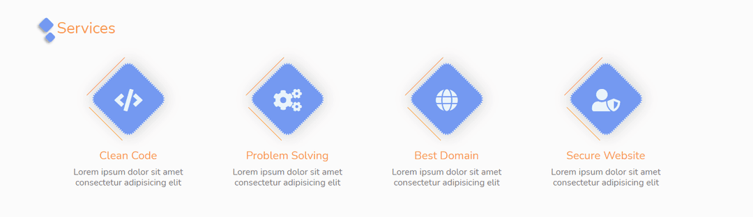 Tailwind css our services section Example