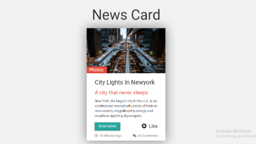 Bootstrap 4 Card container Example