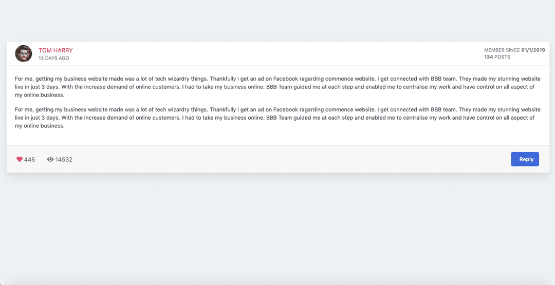 Bootstrap 5 simple chat template Example