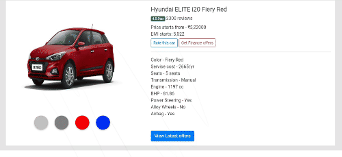 Bootstrap 4 product list with animated icons and discount badge Example