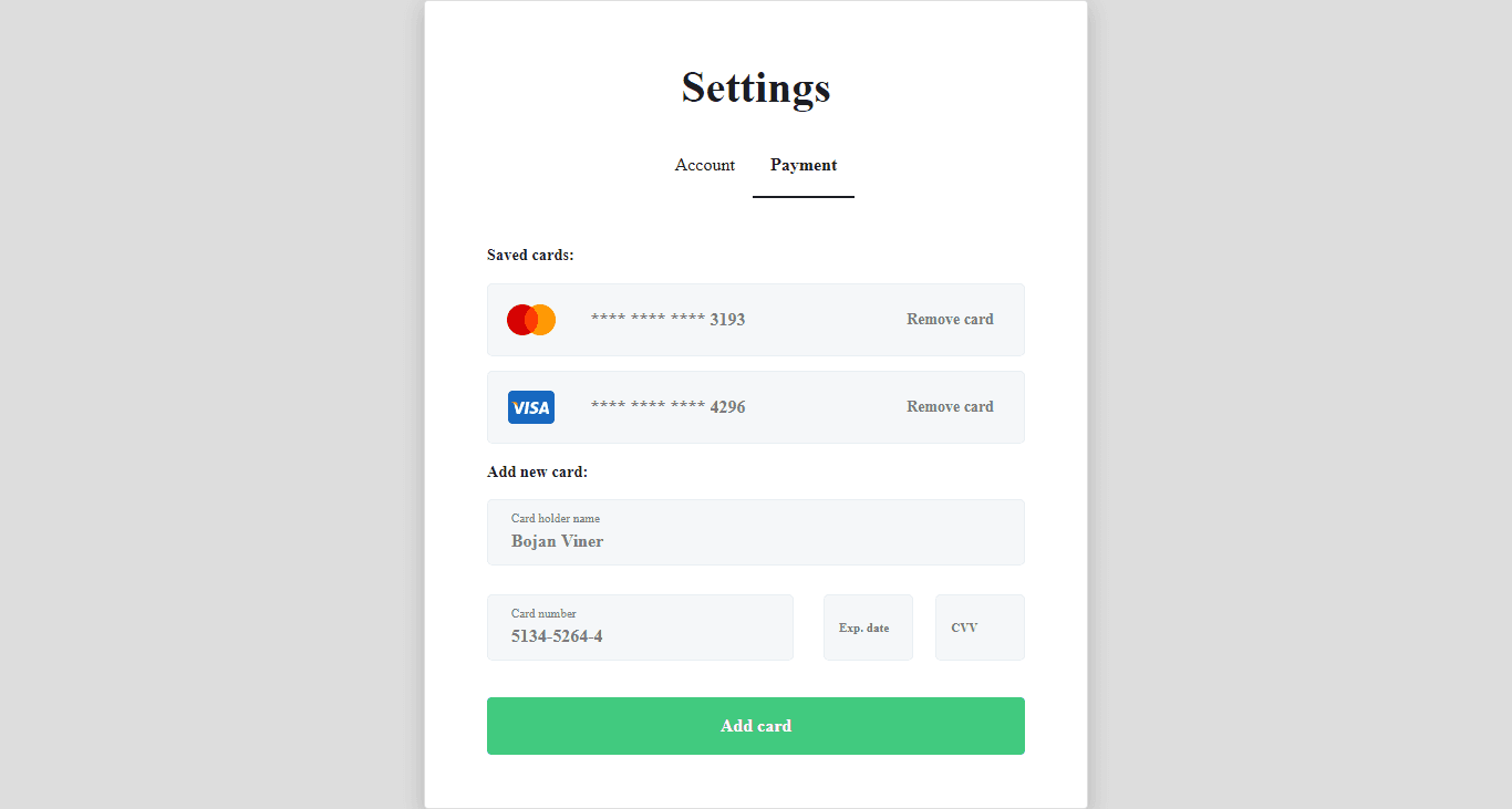 Bootstrap 4 payment form with product details Example