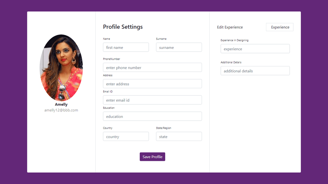 Bootstrap 5 edit user profile template Example