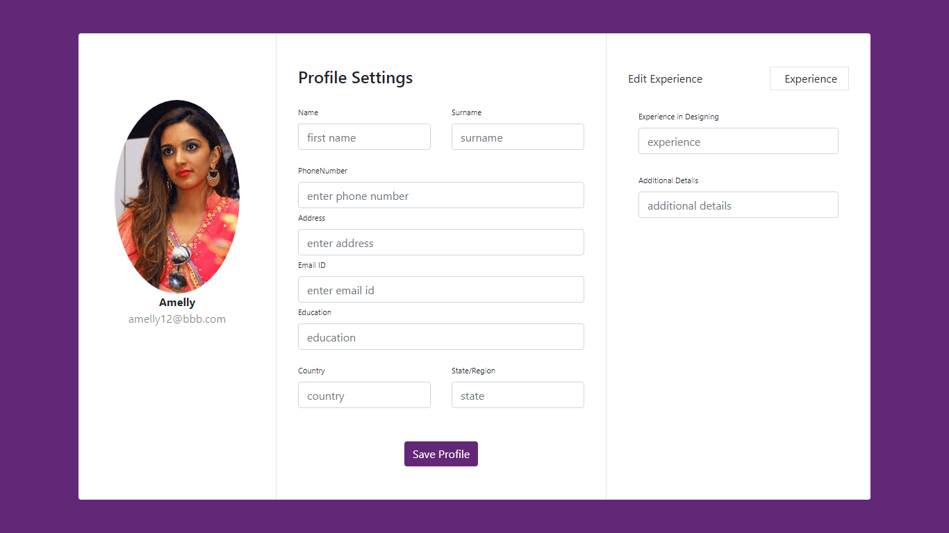 Bootstrap 5 edit profile form with floating inputs Example