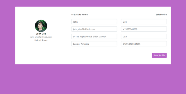 Bootstrap 5 edit profile form with floating inputs Example