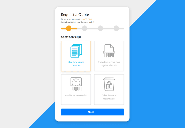 Bootstrap 4 website design form wizard with validation Example