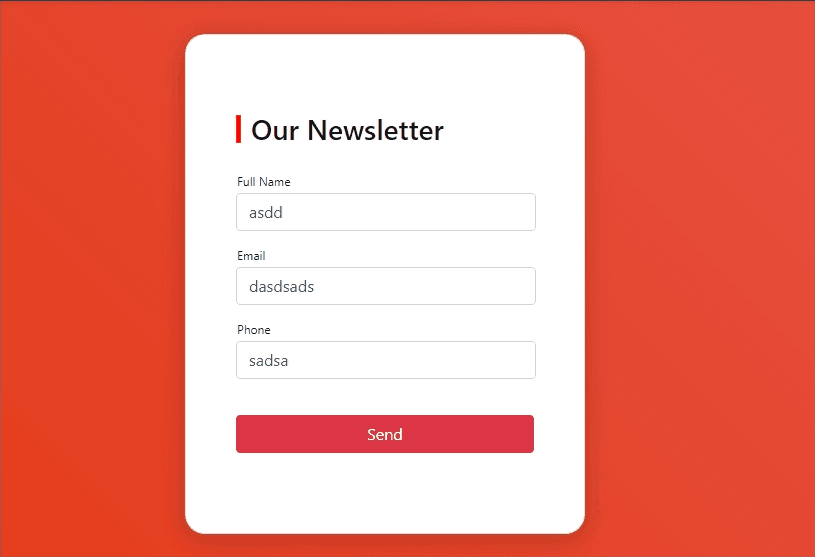 Bootstrap 4 responsive subscribe to our newsletter form Example