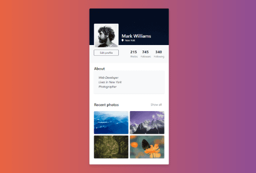 Bootstrap 4 user profile sidebar Example
