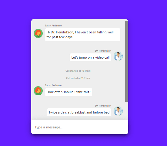 Pure CSS chat_stuff Example