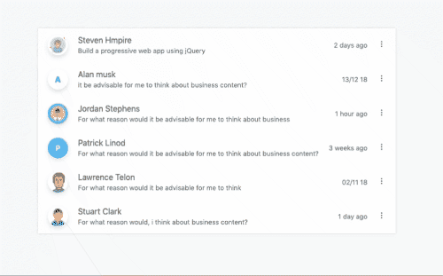 Bootstrap 4 user task list template Example