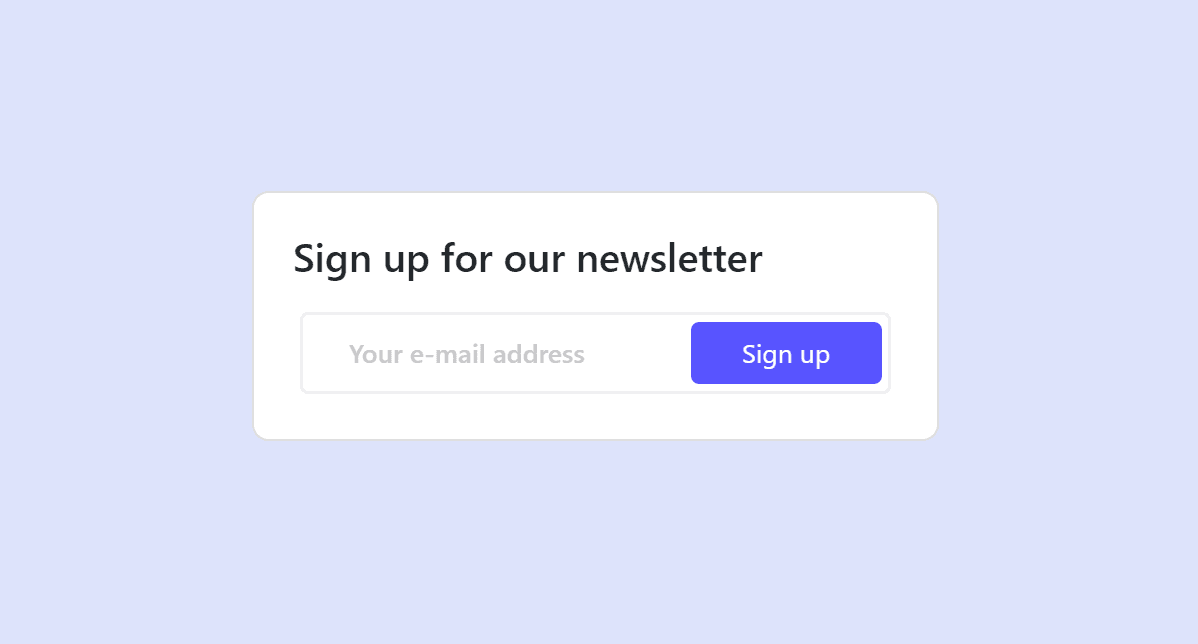 Bootstrap 4 responsive subscribe to our newsletter form Example