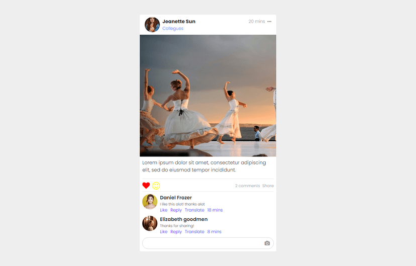 Tailwind css instagram feed template with font awesome icons Example