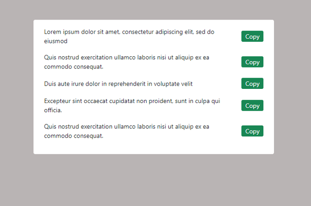 Bootstrap 5 copy to clipboard items using vue.js Example