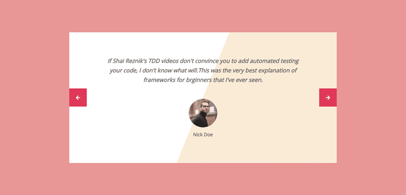 Bootstrap 4 simple testimonial carousel slider Example