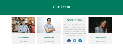 Bootstrap 4 MEET OUR TEAM Section Example