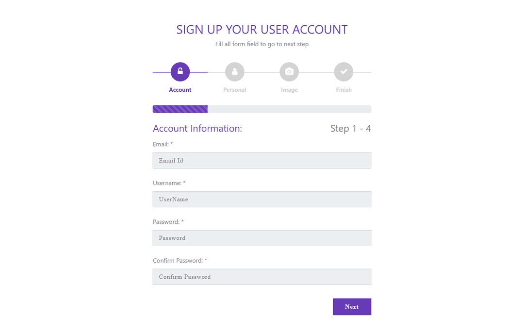 Bootstrap 4 Multi step feedback form wizard with validation Example