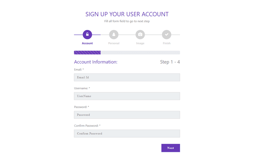 Bootstrap 4 Multi step form wizard Example
