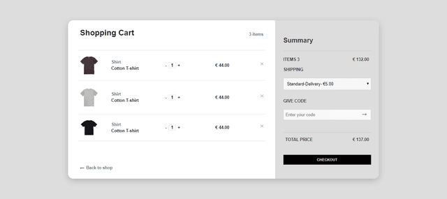 Tailwind css shopping cart template Example