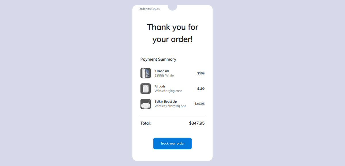 Bootstrap 4 order tracking details with progress bar Example