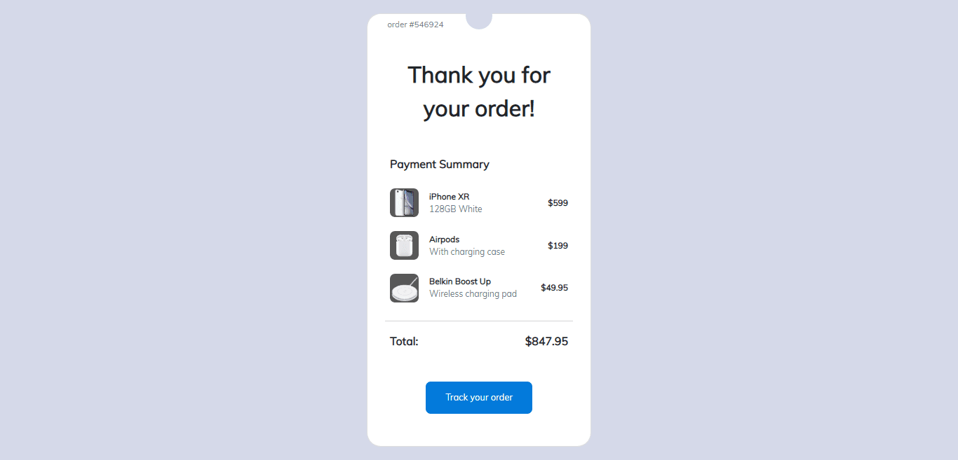 Bootstrap 4 Order tracking template with all details Example