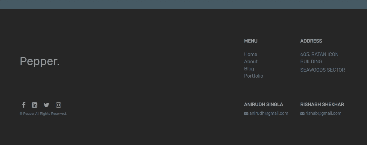 Bootstrap 4 Website Footer Example