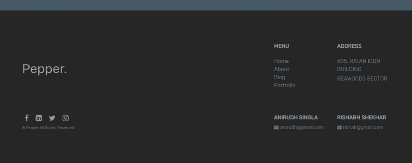 Bootstrap 4 Website Footer Example