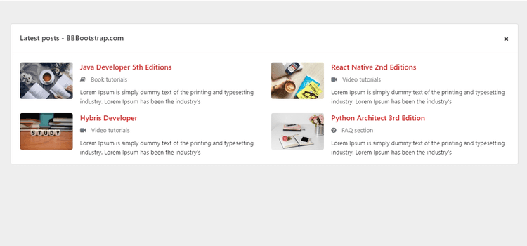 Bootstrap 5 blog list template Example