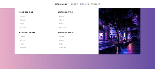Bootstrap 4 mega menu navigation bar with icons Example