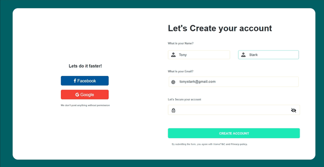 Bootstrap 4 signup form Example