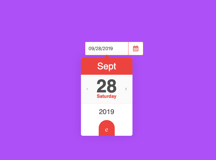 Bootstrap 4 datepicker input form with button Example