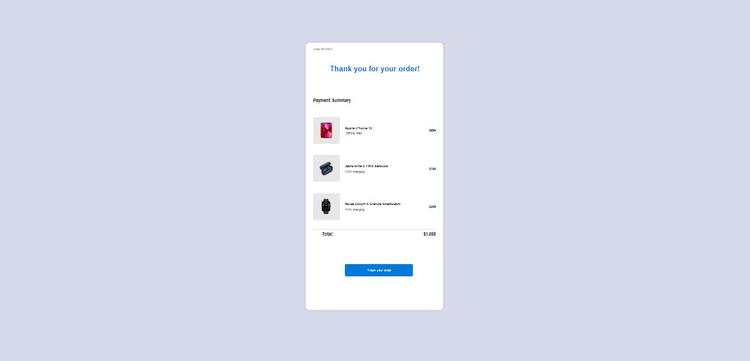 Bootstrap 4 ecommerce product order details with tracking Example