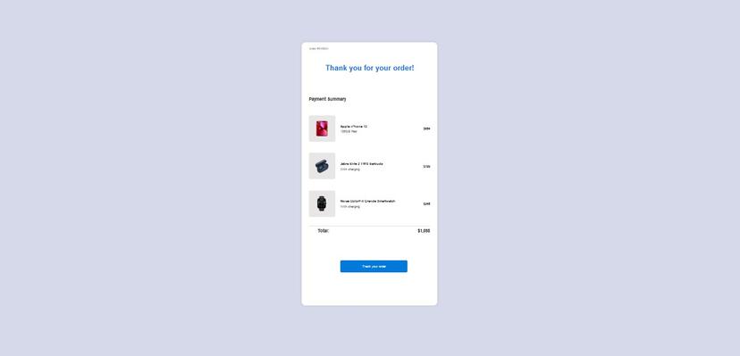 Bootstrap 4 ecommerce product order details with tracking Example